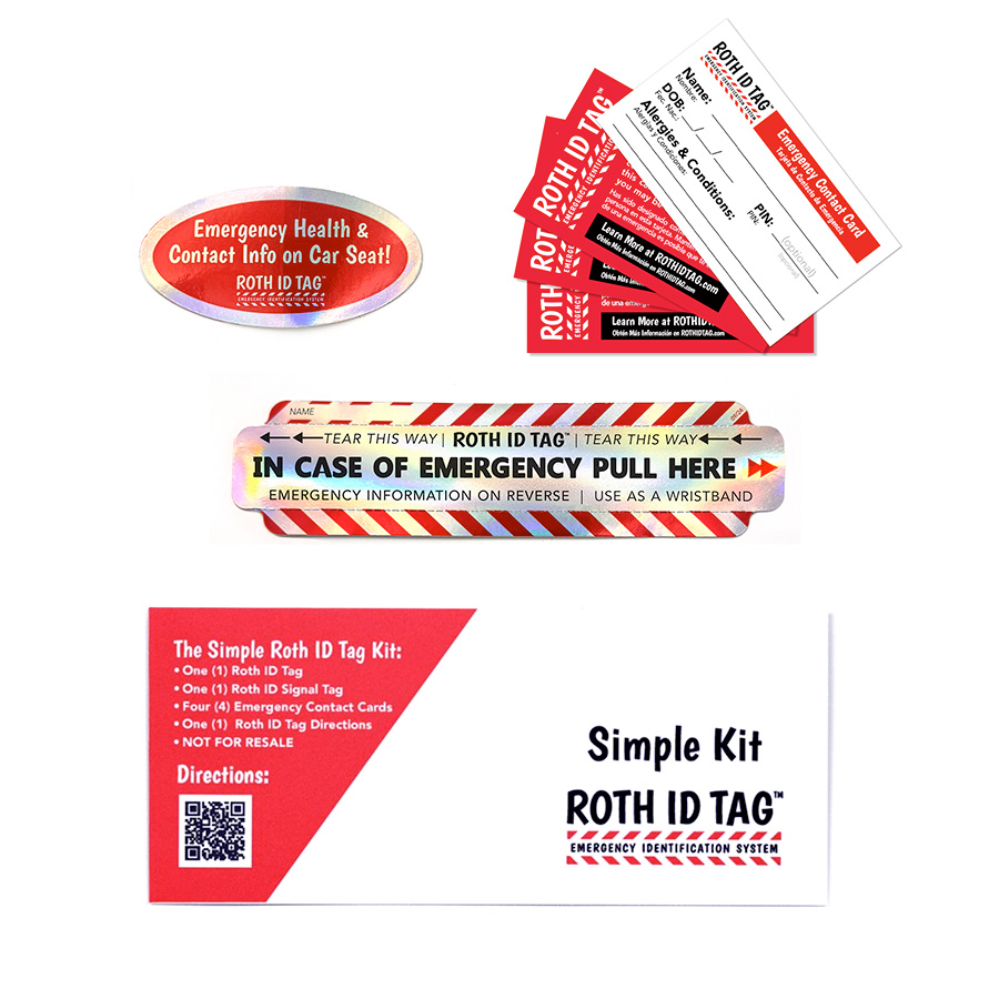 ROTH ID TAG Simple Kit SAMPLE - ROTH ID TAG | Emergency Contact ...